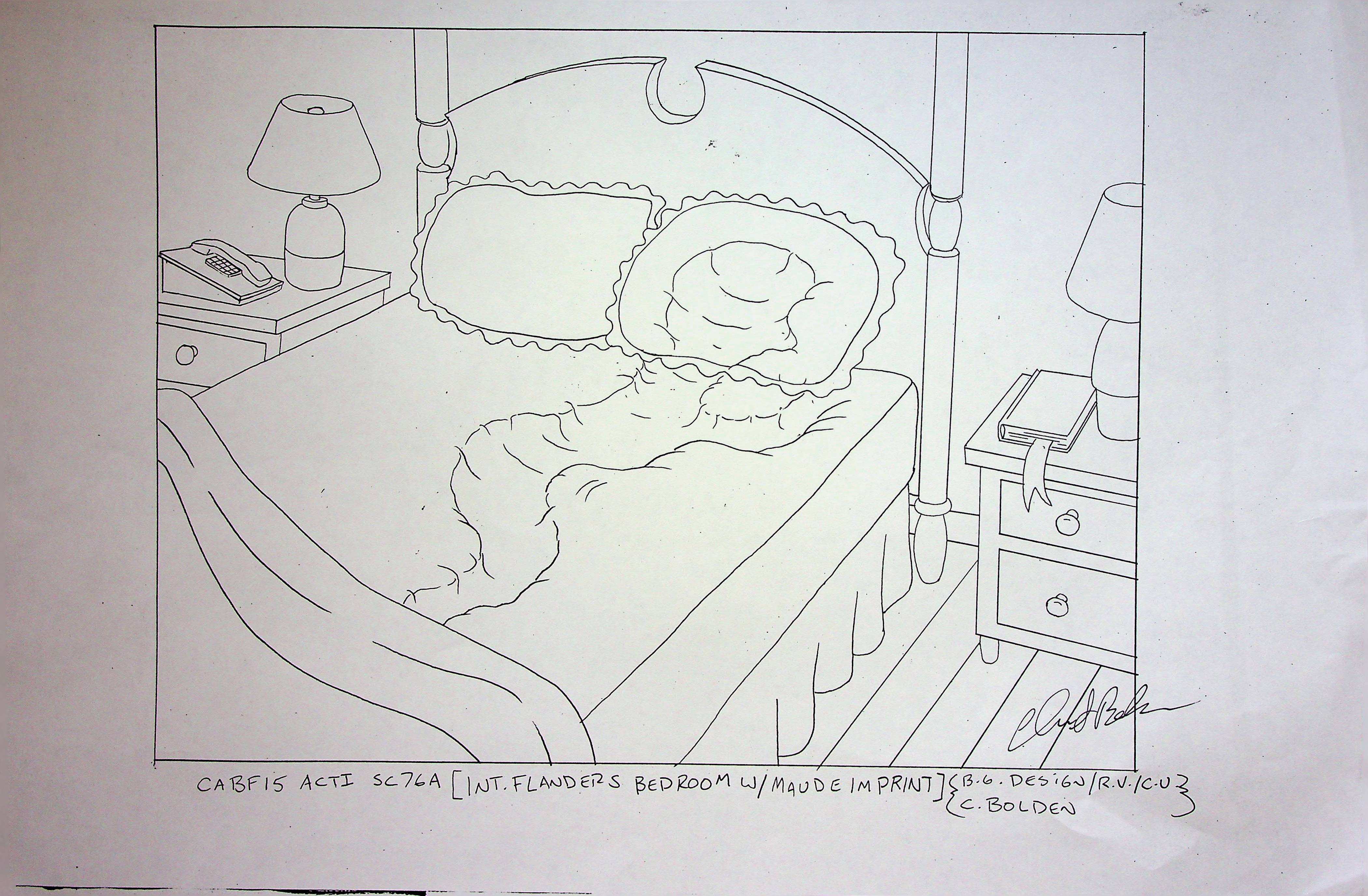 The Simpsons Production Signed Chris Bolden Background Copy Layout ...