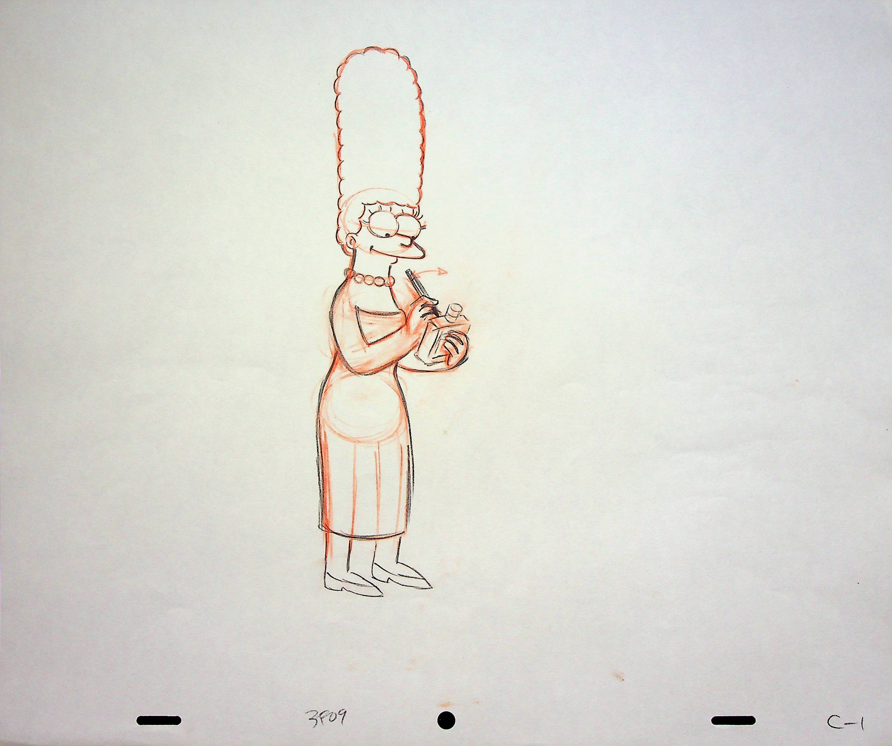 The Simpsons Production Hand Drawn Animation Pencil 20th Century Fox ...