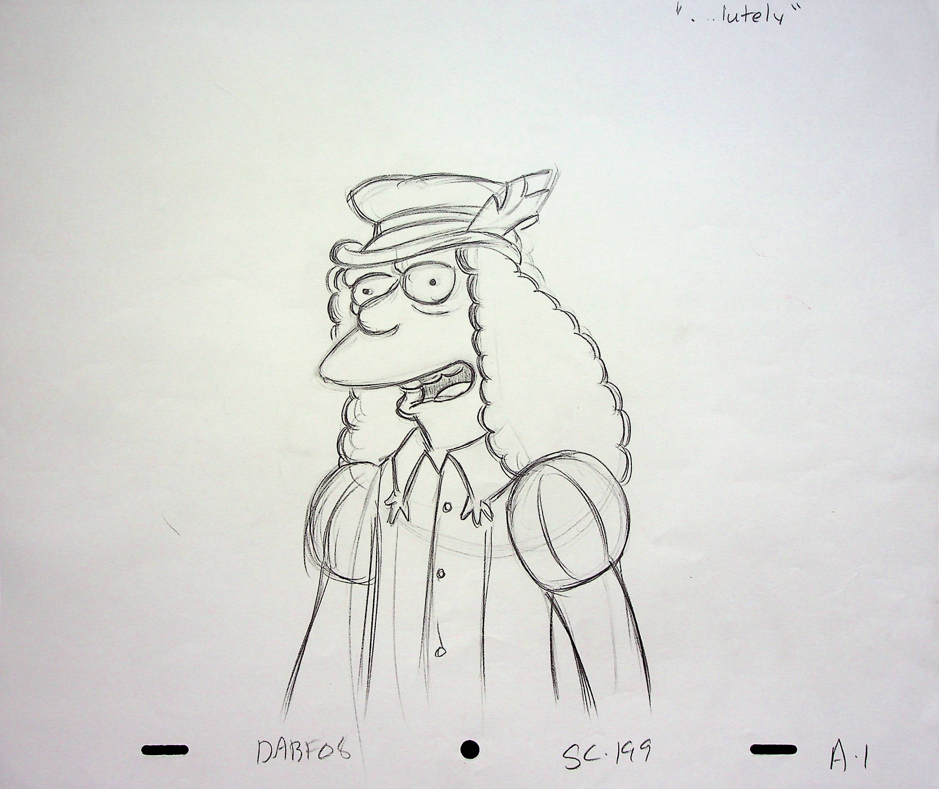The Simpsons Production Hand Drawn Animation Pencil 20th Century Fox ...