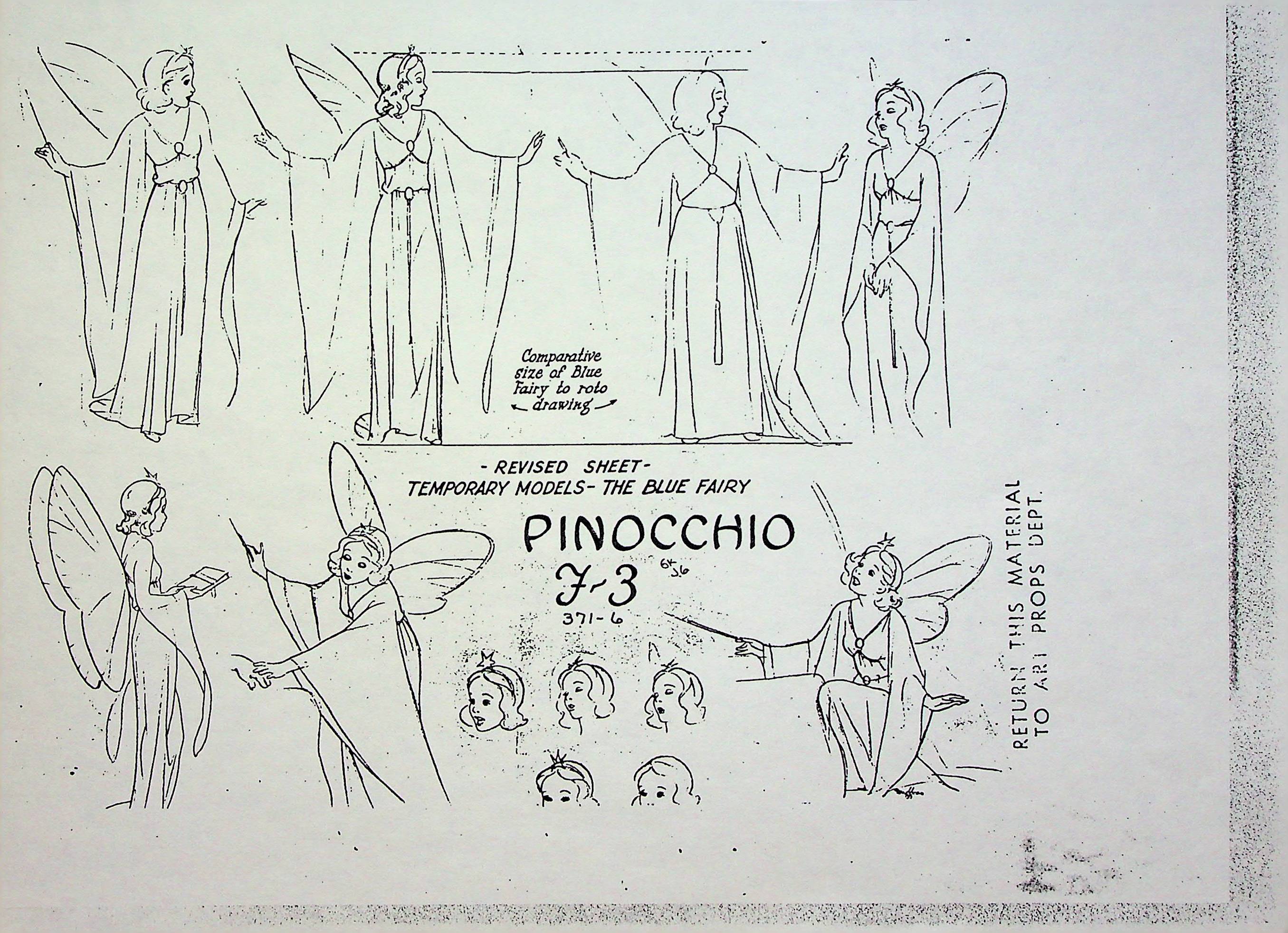 Pinocchio 1940 Production Animation Model Pencil Copy - The Blue Fairy ...