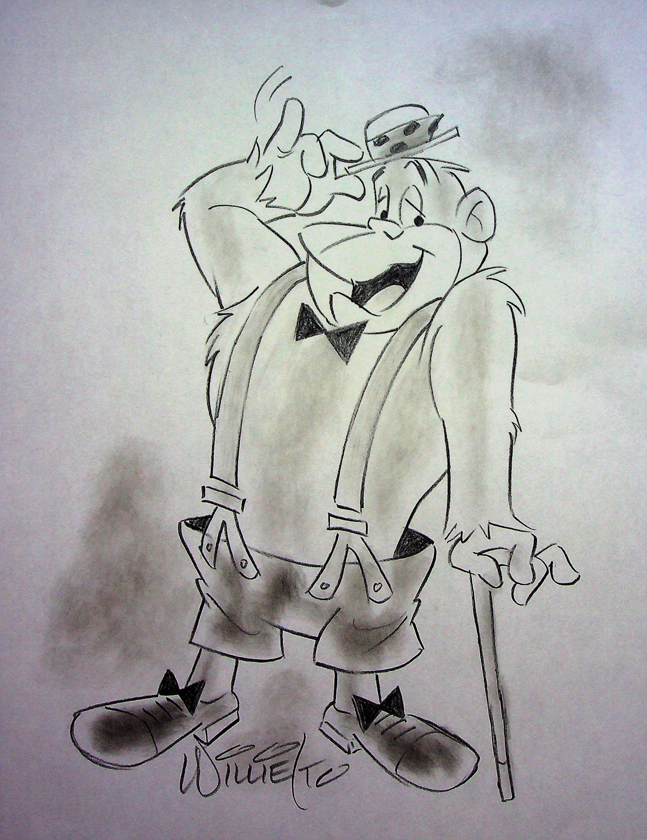 MAGILLA GORILLA Willie Ito Signed Hand Drawn Pencil Animation Art 8"x1 ...