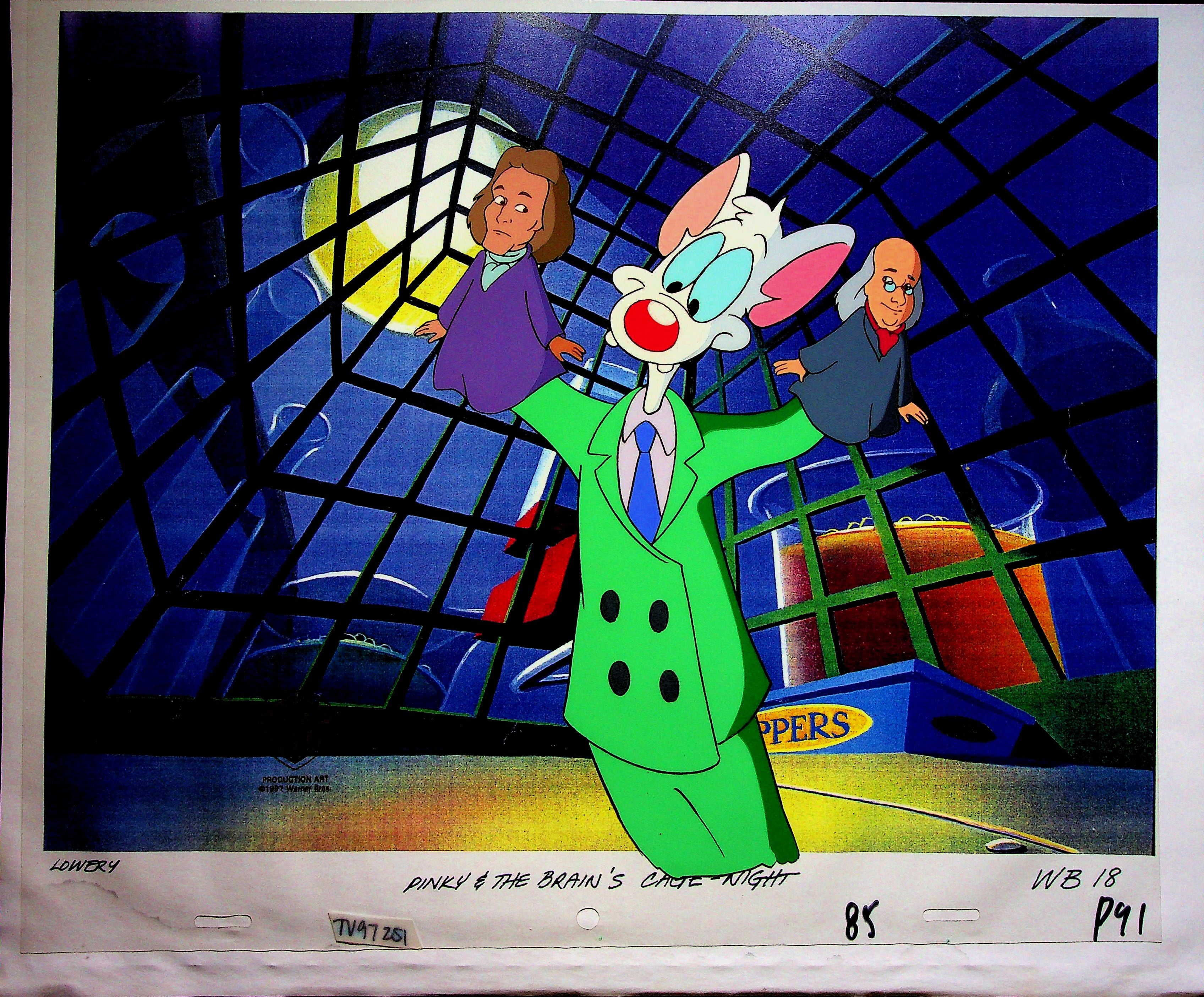 Pinky and the Brain "The Pink Candidate" Pinky Cel with Copy Backgroun ...